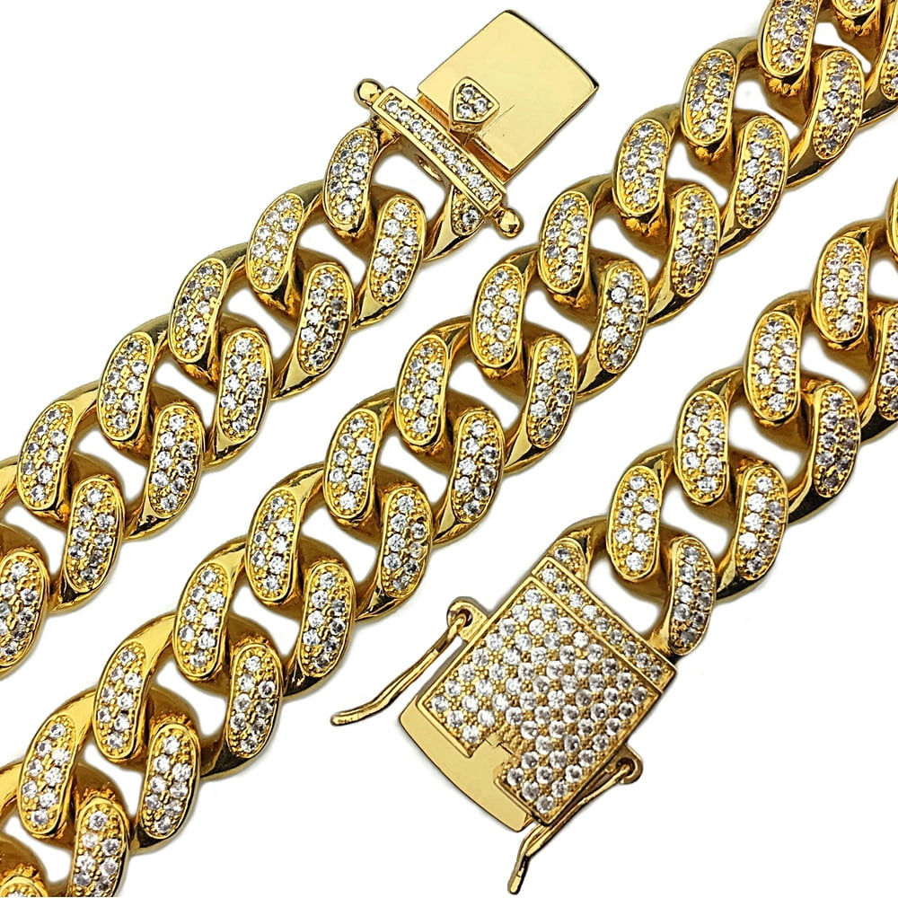 Bling Cartel - Mens 18K Gold Plated Choker CZ Bling Micro Pave Heavy ... Bling Cartel - Mens 18K Gold Plated Choker CZ Bling Micro Pave Heavy ...