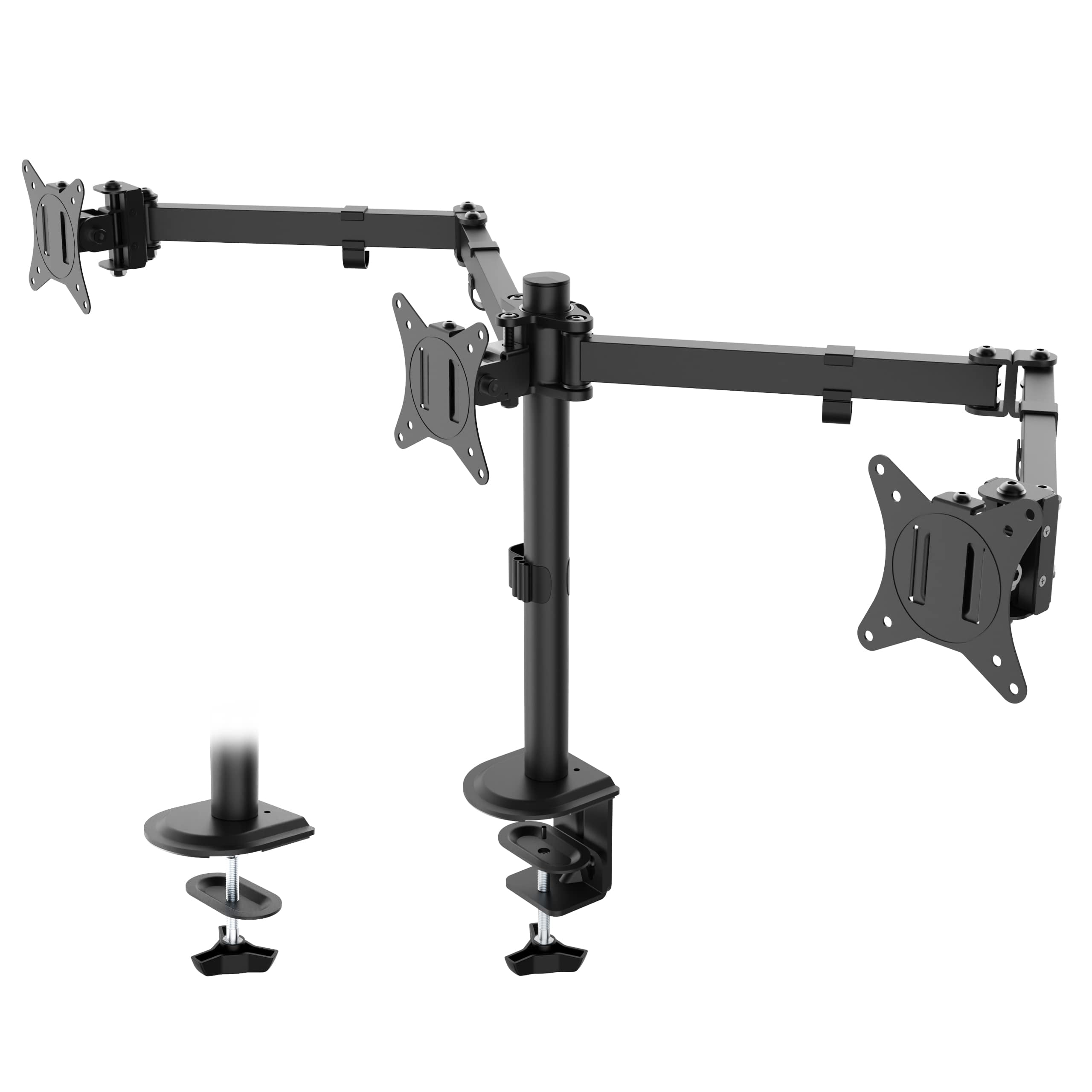 PUTORSEN Adjustable Triple Monitor Mount with Clamp for Computer PC ...