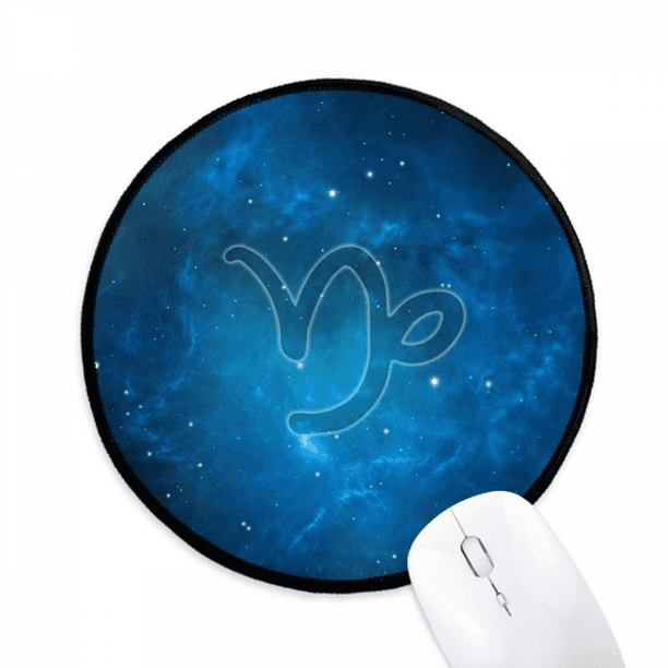 Starry Night Capricornus Zodiac Constellation Mouse Pad Desktop Office Round Mat for Computer ...
