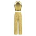 AOCHANG Girls Shiny Sequin Pants Dance Outfit with Mock Neck Metallic ...