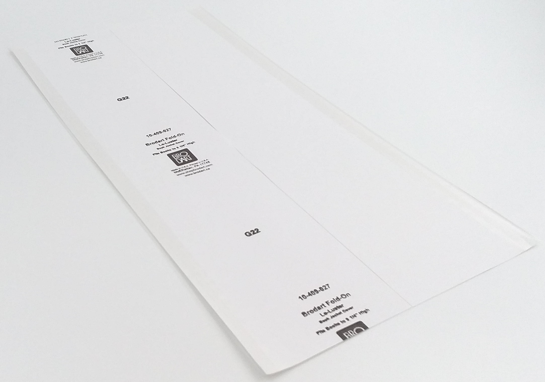 10 (ten) sheets Brodart Fold-On Lo-Luster Book Jacket Covers - 9 1/4" x ...