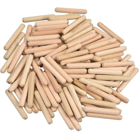 NUNADERNU 100 Pack Grooved Wooden Dowels Tapered Wooden Dowels Twill ...