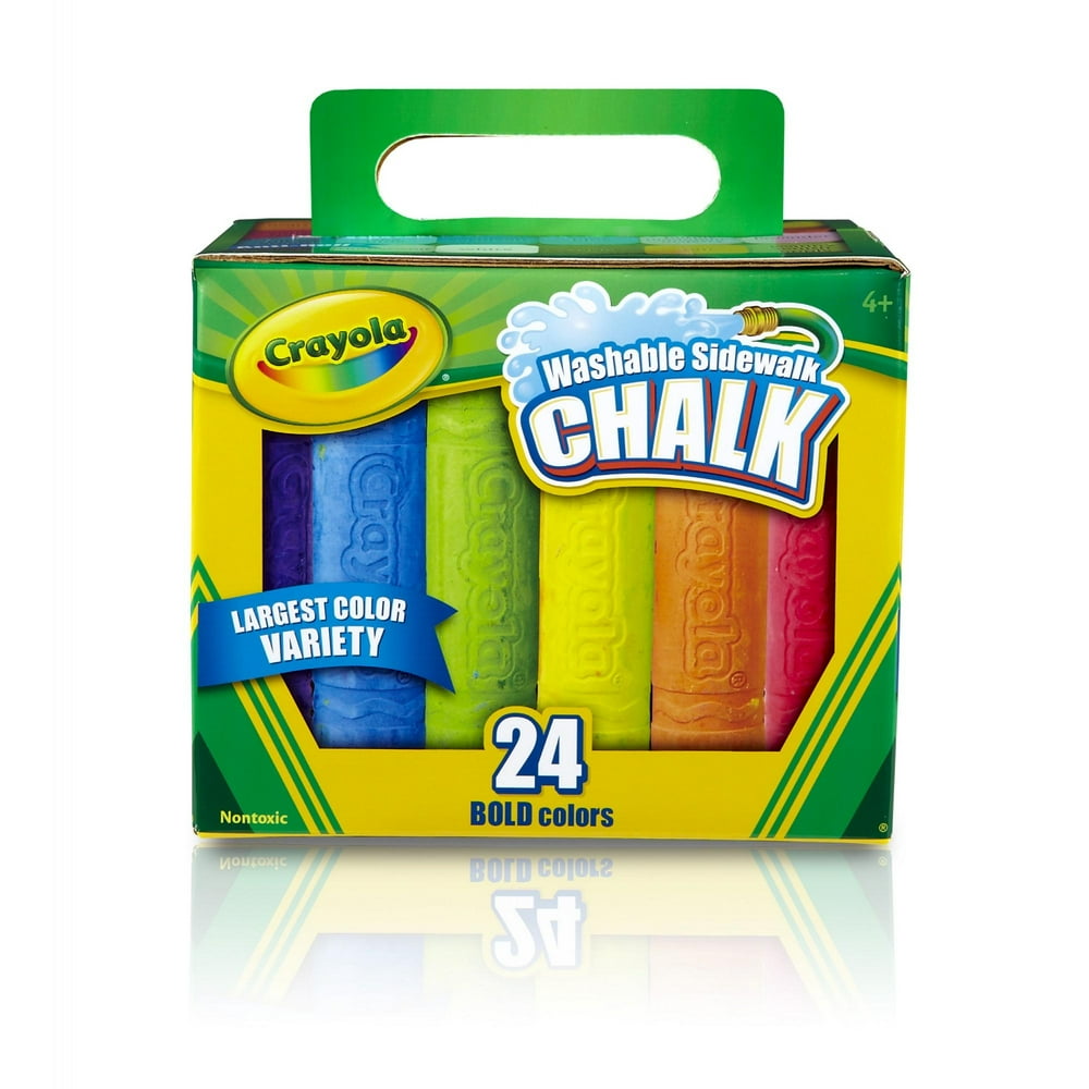 Crayola Washable Sidewalk Chalk In Assorted Colors, 24 Count - Walmart ...