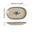 YuanGuangQ Orchid Pattern Ceramic Dinnerware Set, Blue Floral Print ...