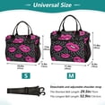 ALAZA Pink Lips Polka Dots Print Cooler Lunch Bag Insulated Reusable ...