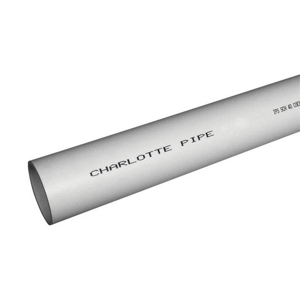 Charlotte Pipe Schedule 40 PVC Foam Core Pipe 4 in. Dia. 5 ft. Plain ...