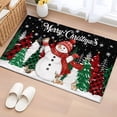 Black Snowman Christmas Entryway Rug 2x3ft Washable Non Slip Bathroom ...