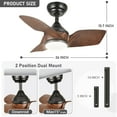 Dextrus 26 Inch Modern Ceiling Fans with Lights and Remote, Low Profile ...