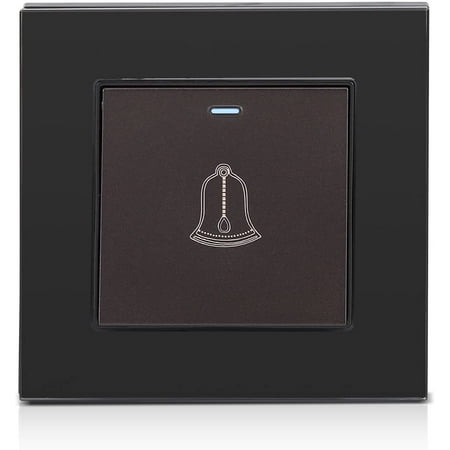 Outdoor Doorbell Button, 220~250V Tempered Glass Panel Doorbell Switch ...