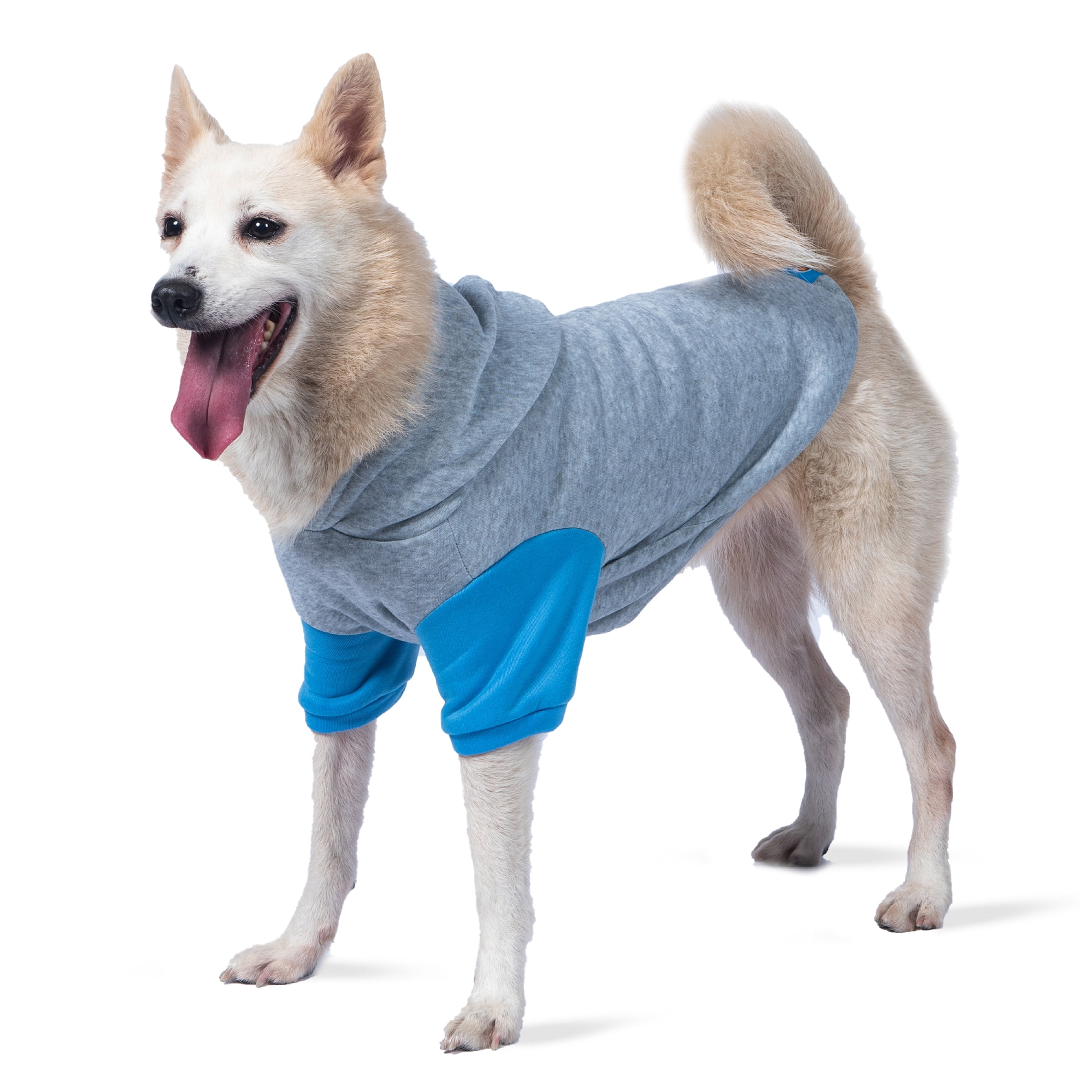 The Dodo Grey & Blue Dog Hoodie - Large - Walmart.com