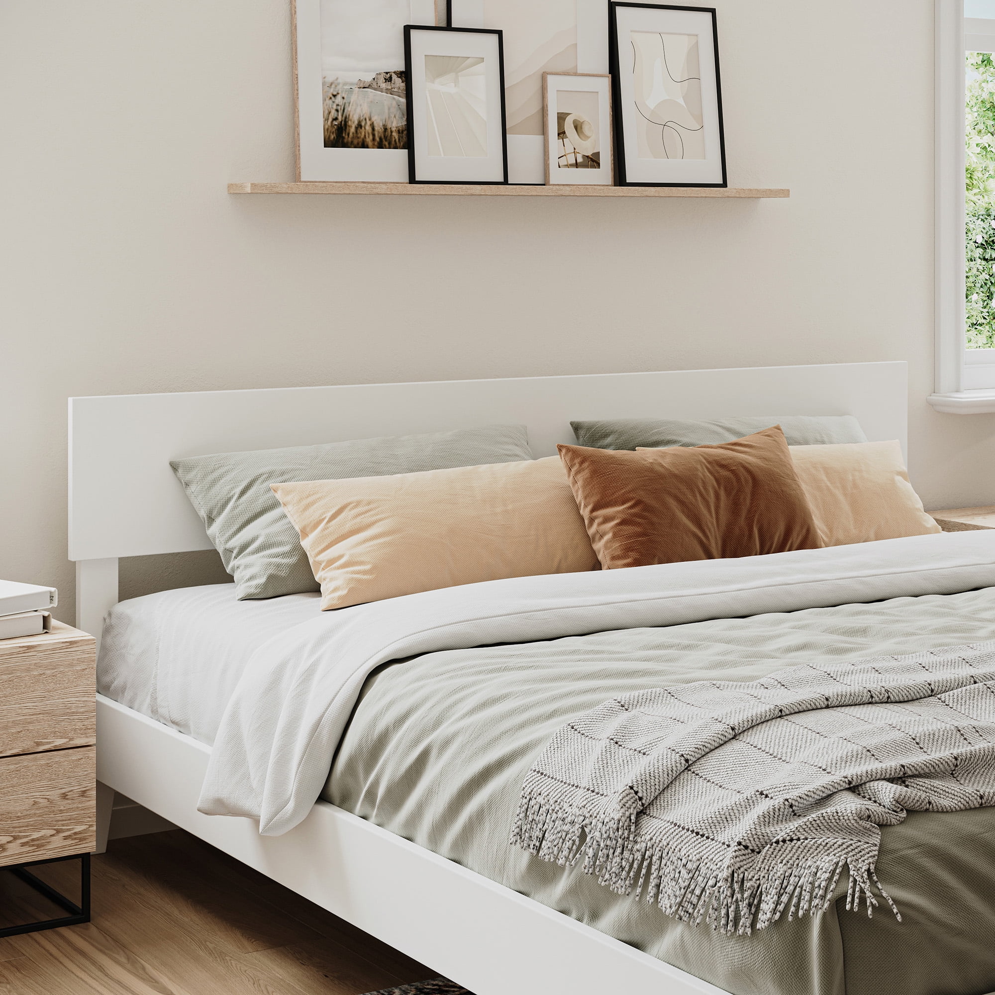 Click here for Afi Orlando King Modern Wood Panel Headboard In Wh... prices