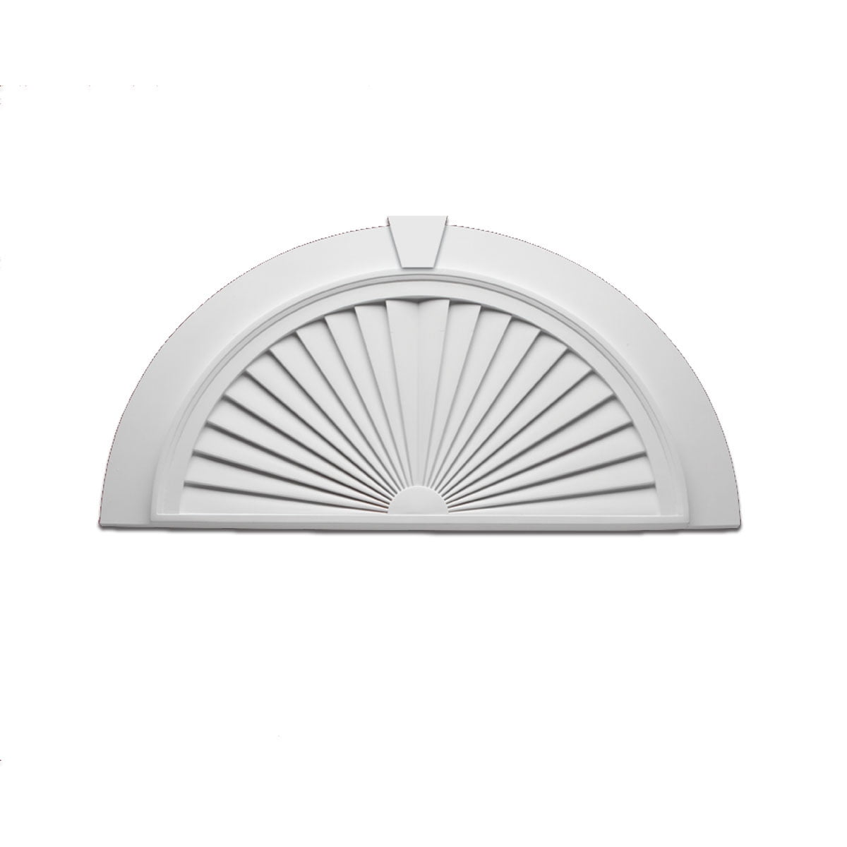 43"W x 22 1/2"H x 2 1/4"P Half-Round Sunburst Pediment w/ Flat Trim ...