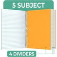 Rosmonde 5 Subject Spiral Notebook 3 Pack College Ruled Water