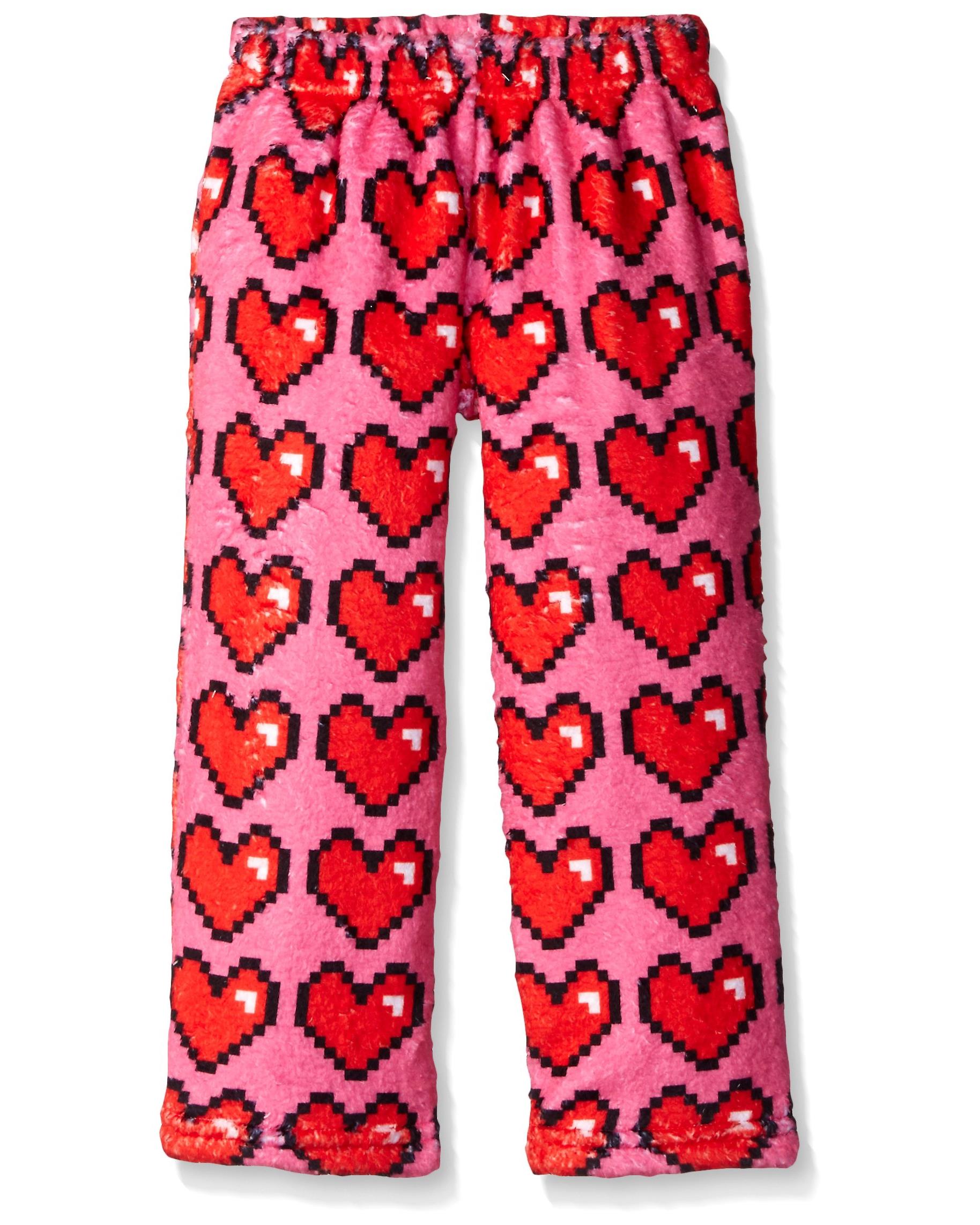 Up Past 8 Girls Pajama Pants Plush Sleepwear Kids Fun Print Pants ...