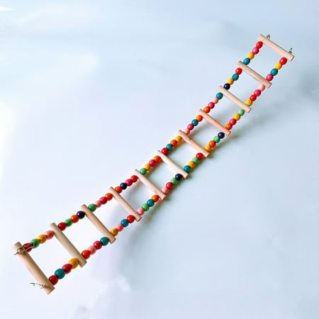 Parrots Wooden Ladders Climbing Toy Hanging Colorful Wooden Beads ...