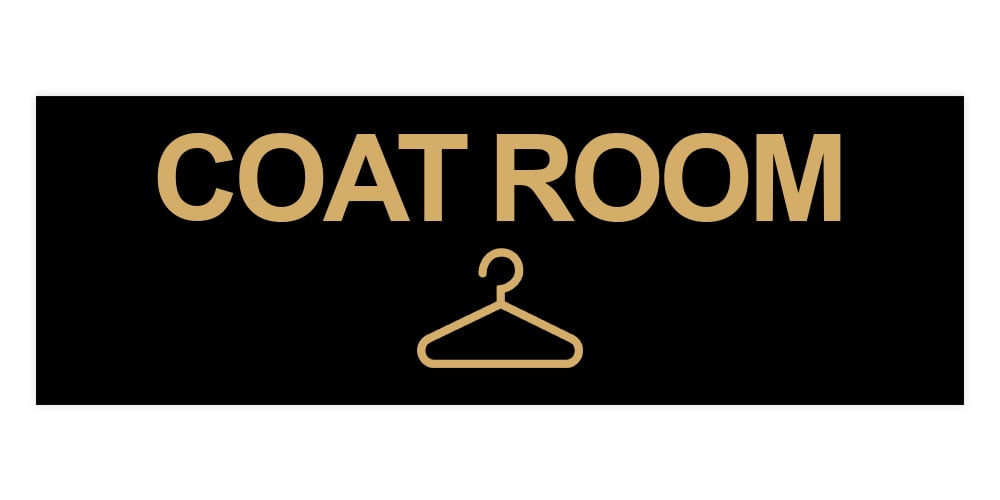 Basic Coat Room Sign (Black Gold) - Large - Walmart.com