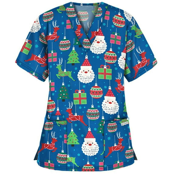 Christmas Scrub Top