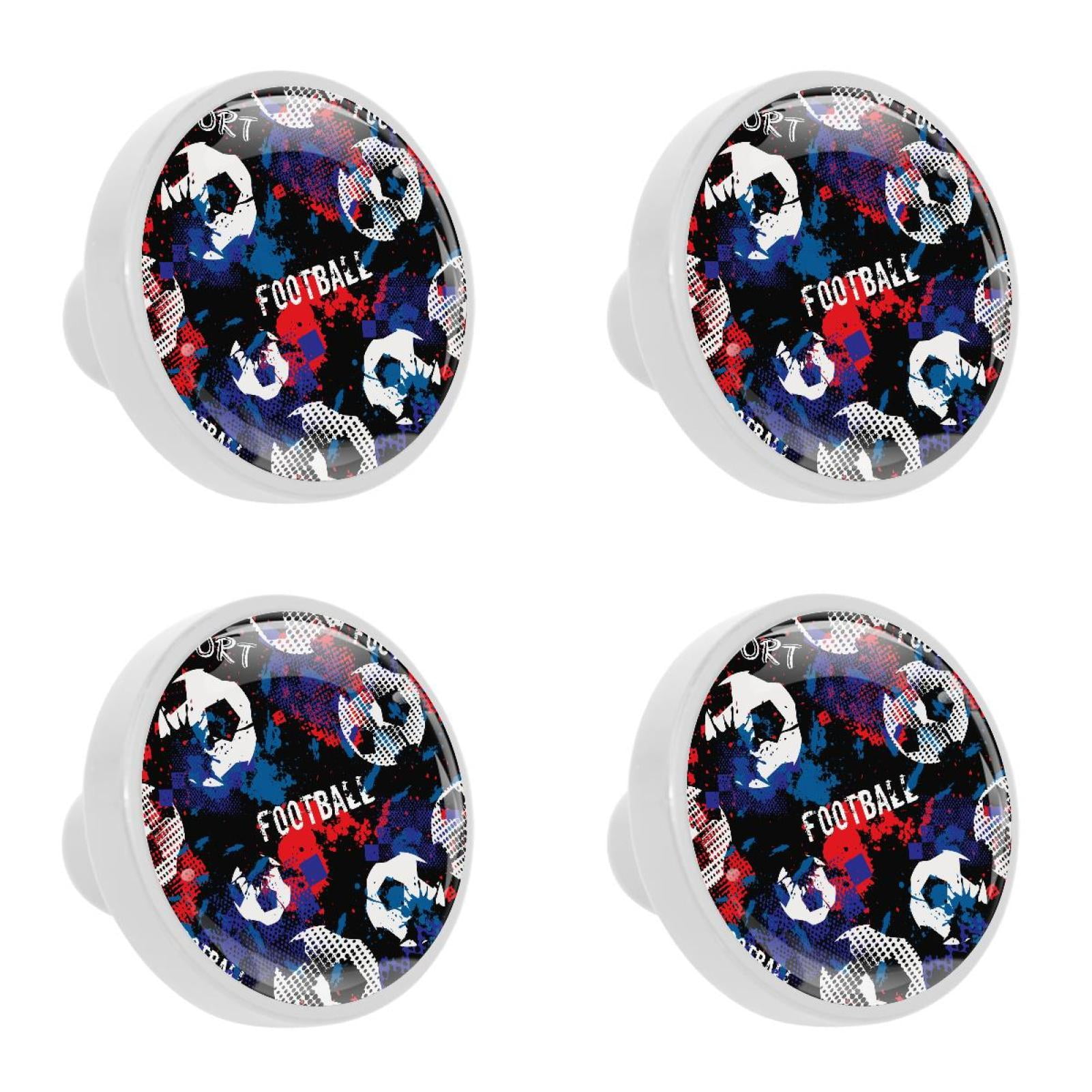 4 Pcs Sport Football Knobs for Kitchen Cabinet Cupboard Dresser ...