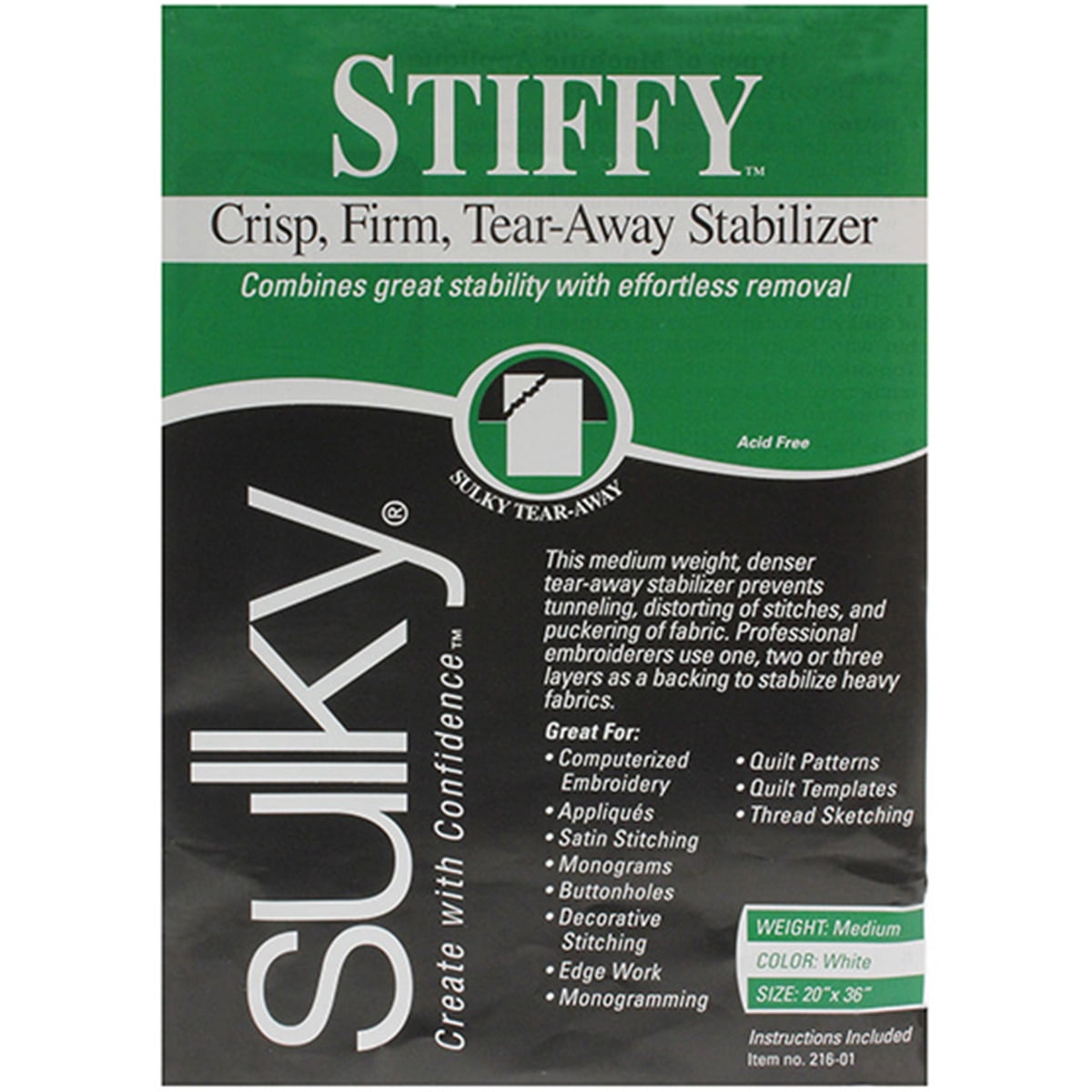 Click here for Sulky Stiffy Tear-Away Stabilizer-20X36 prices