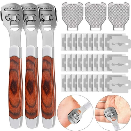 36 Pieces Callus Shaver Set Include 3 Callus Shavers with Wooden Handle ...