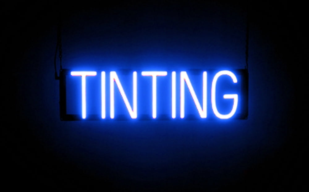SpellBrite TINTING LED Sign for Business. 23.0" x 6.3" Blue TINTING ...