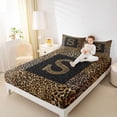Catabedysis Leopard Print Queen Sheets,Brown Boho Monogrammed S Design ...