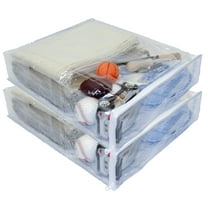 Heavy Duty Vinyl Zippered Closet Storage Bags (Clear) (15" x 18" x 5") for Sweaters, Bedding ...