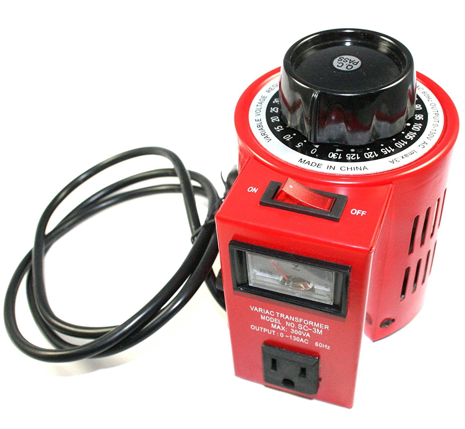Variable Transformer, 300 VAC Max, 0-130V Output, 3 Amp - Walmart.com