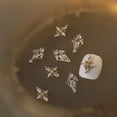 8PCS Clover Leaf Zircon Rhinestone Nail Charms Set Luxury Alloy Studs ...