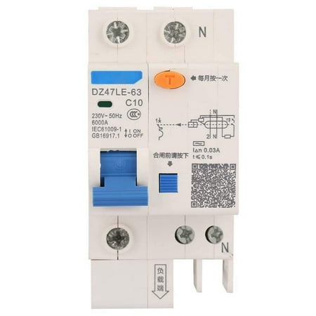 Differential automatic switch 1P + N 10A Protection against short ...