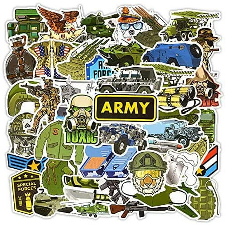 50 Pcs Vinyl Military Stickers Waterproof Patriotic American Army ...