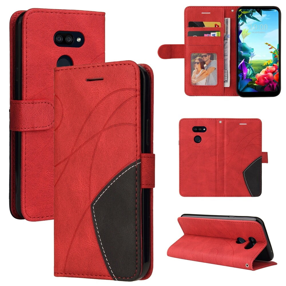 Case for LG K40S Leather Wallet Book Flip Folio Stand View Cover - Red ...