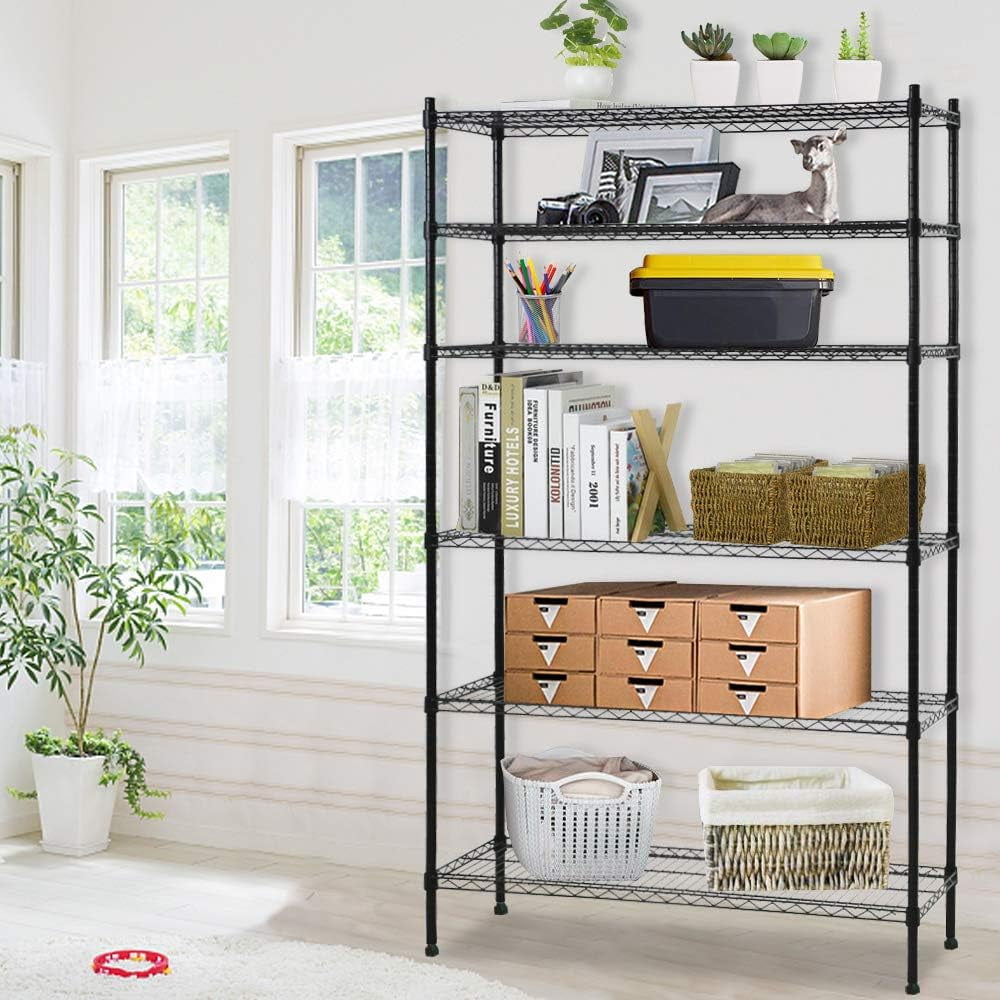 Dkelincs 6 Tier Shelf Wire Shelving Unit 42"x16"x72" Heavy Duty Height ...