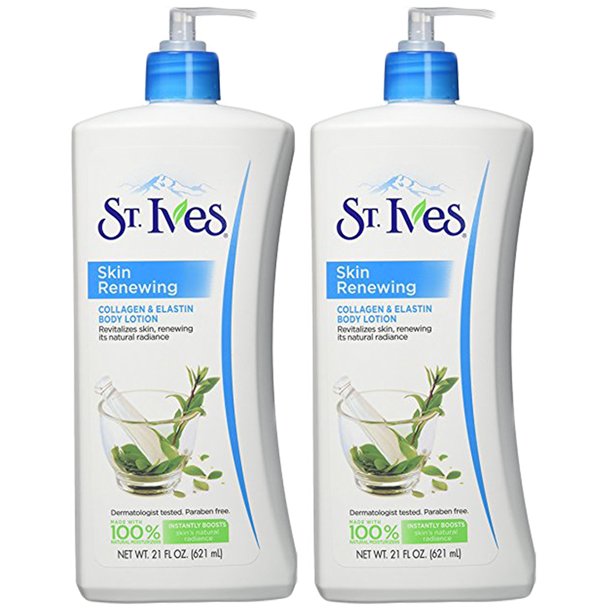 2 Pk St Ives Skin Renewing Body Lotion Pump Collagen Elastin Paraben ...