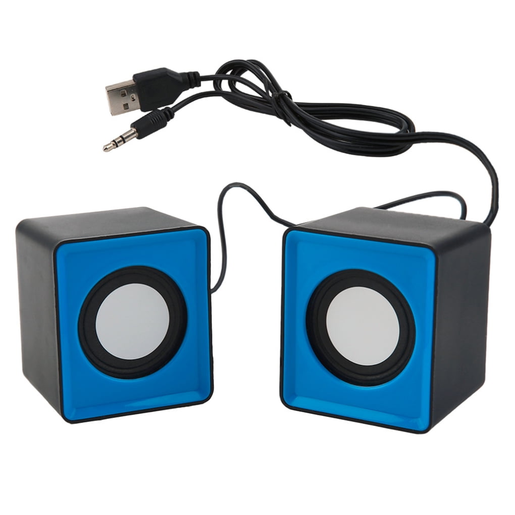 2Pcs USB Mini Square Speaker Mobile Phone Audio Compact Computer Small ...