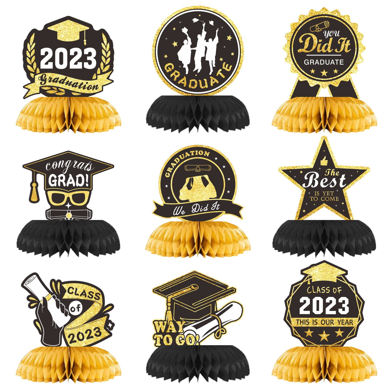 Graduation Party Decorations Class of 2023, 9PCS Congrats Grad Table ...
