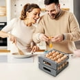Automatic Rolling Egg Organizer for Refrigerator with Lid, 24-Count ...
