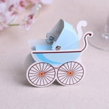 Raindrops Blue Paper Baby Shower Gift Box Stroller Shape for Party ...