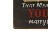 Pirate Keep Out Mate Novelty Warning Door Sign Beware Metal Home Bar ...