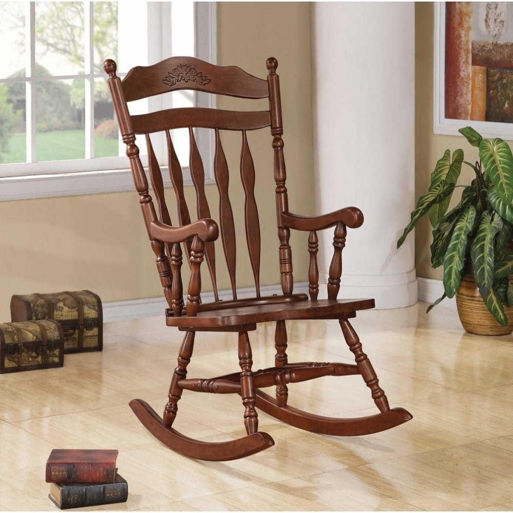 Traditional Nostalgia Arrow back Rocking Chair, Walnut- Saltoro Sherpi ...