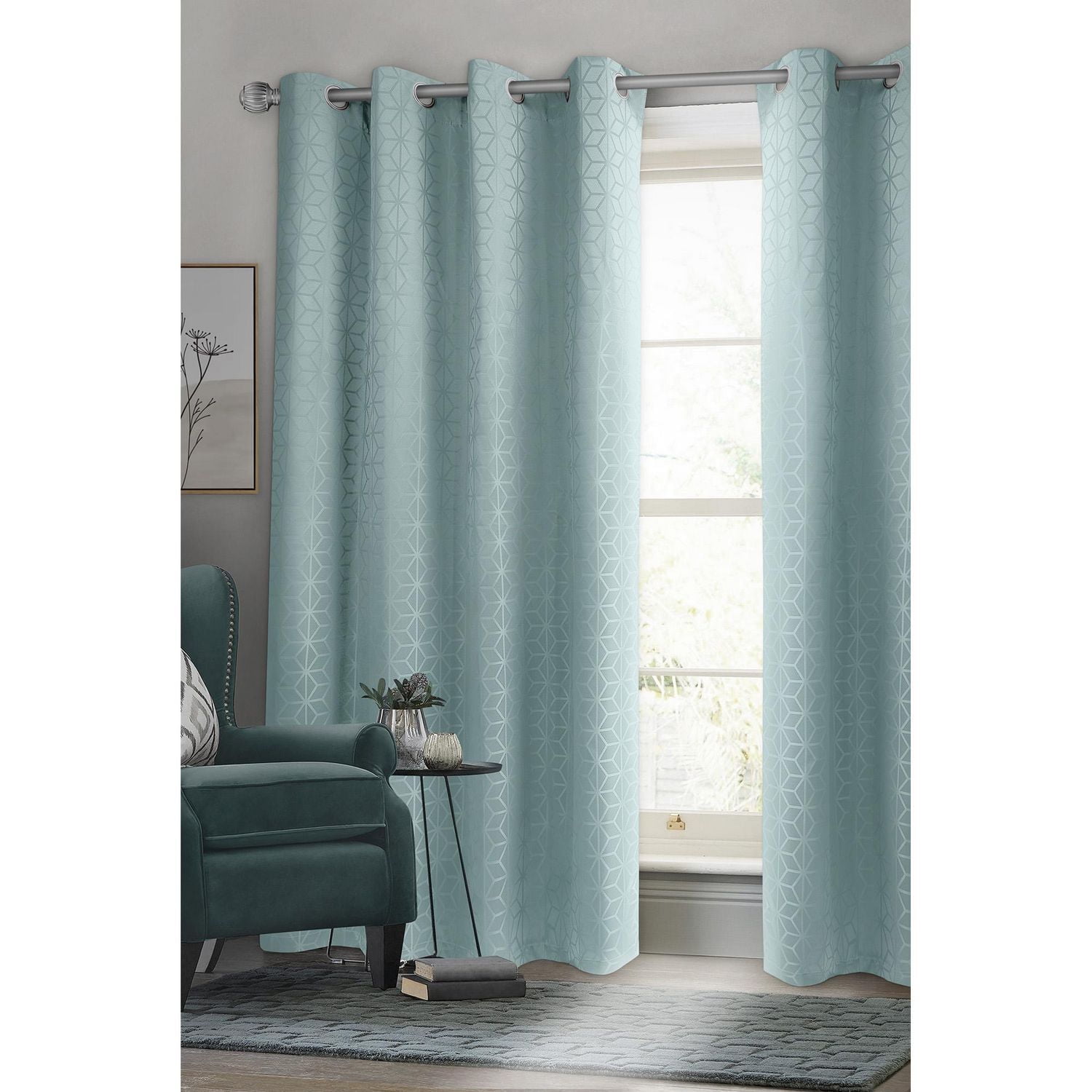 Click here for Safdie & Co. Curtain Woven Blackout 54x84l Aqua Ge... prices