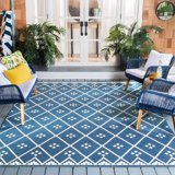 SAFAVIEH Courtyard Neville Geometric Trellis Indoor/Outdoor Area Rug, 8 ...
