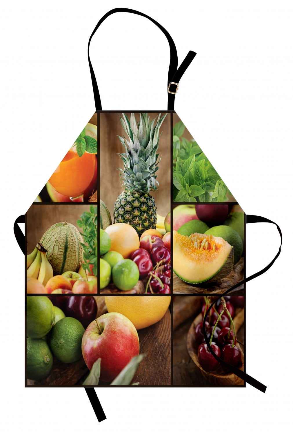 Nature Apron Fruits Salad Themed Watermelon Pineapple Apple Cherries ...