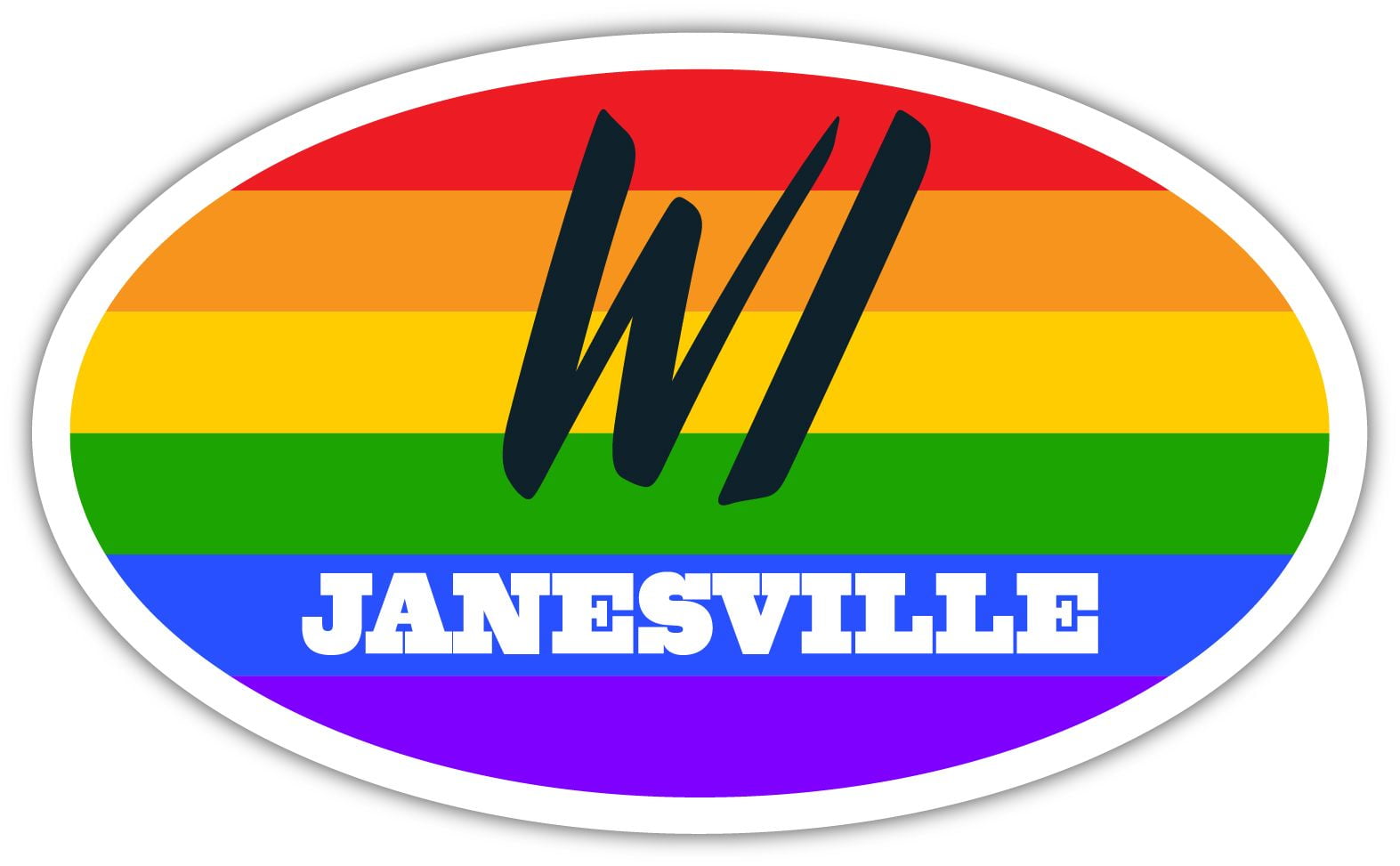 Janesville WI Wisconsin Rock County Rainbow Pride Flag 6 Stripes Pride ...