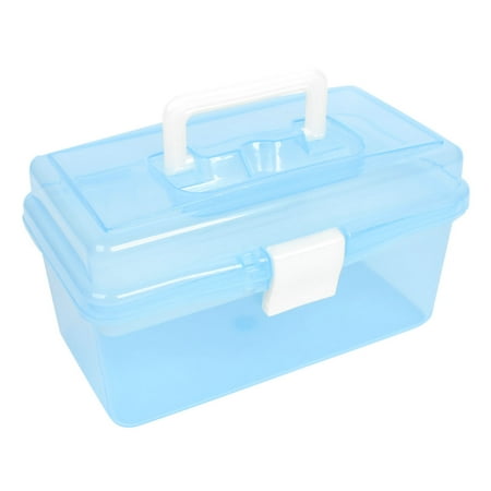 Double Layer Plastic Handle Hardware Tools Storage Box Holder Clear ...