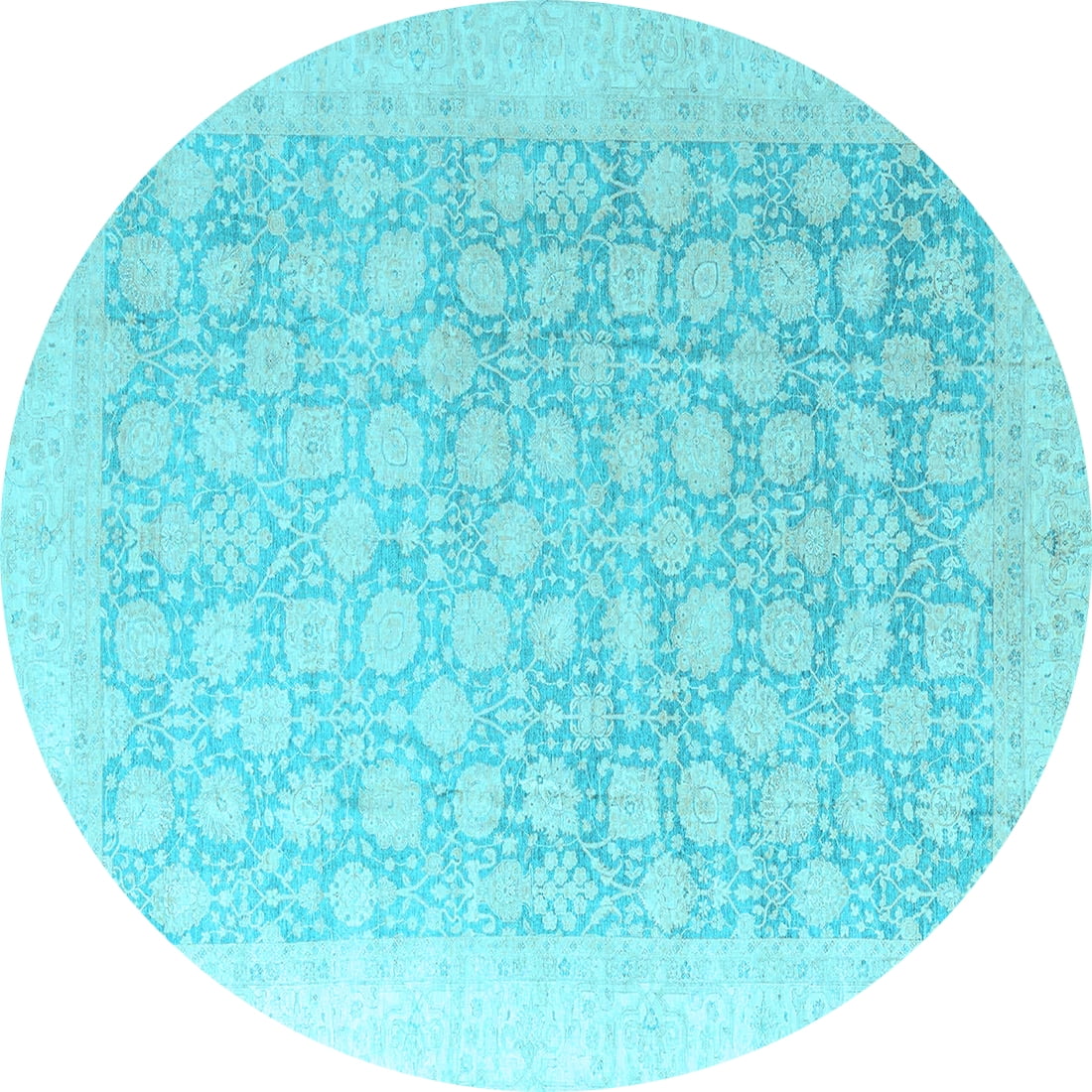 Ahgly Company Indoor Round Oriental Light Blue Modern Area Rugs, 8 ...
