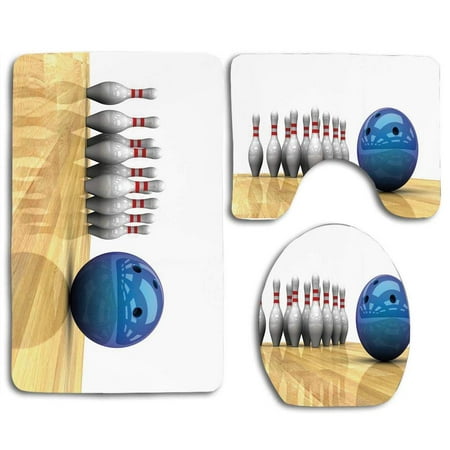 EREHome Bowling Party Vivid Objects Ball and Pins on Parquet Floor 3 ...