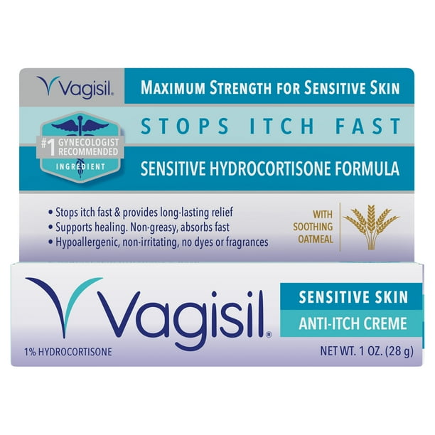 Vagisil Anti-Itch Vaginal Cream, Maximum Strength, Sensitive Skin, 1 oz ...