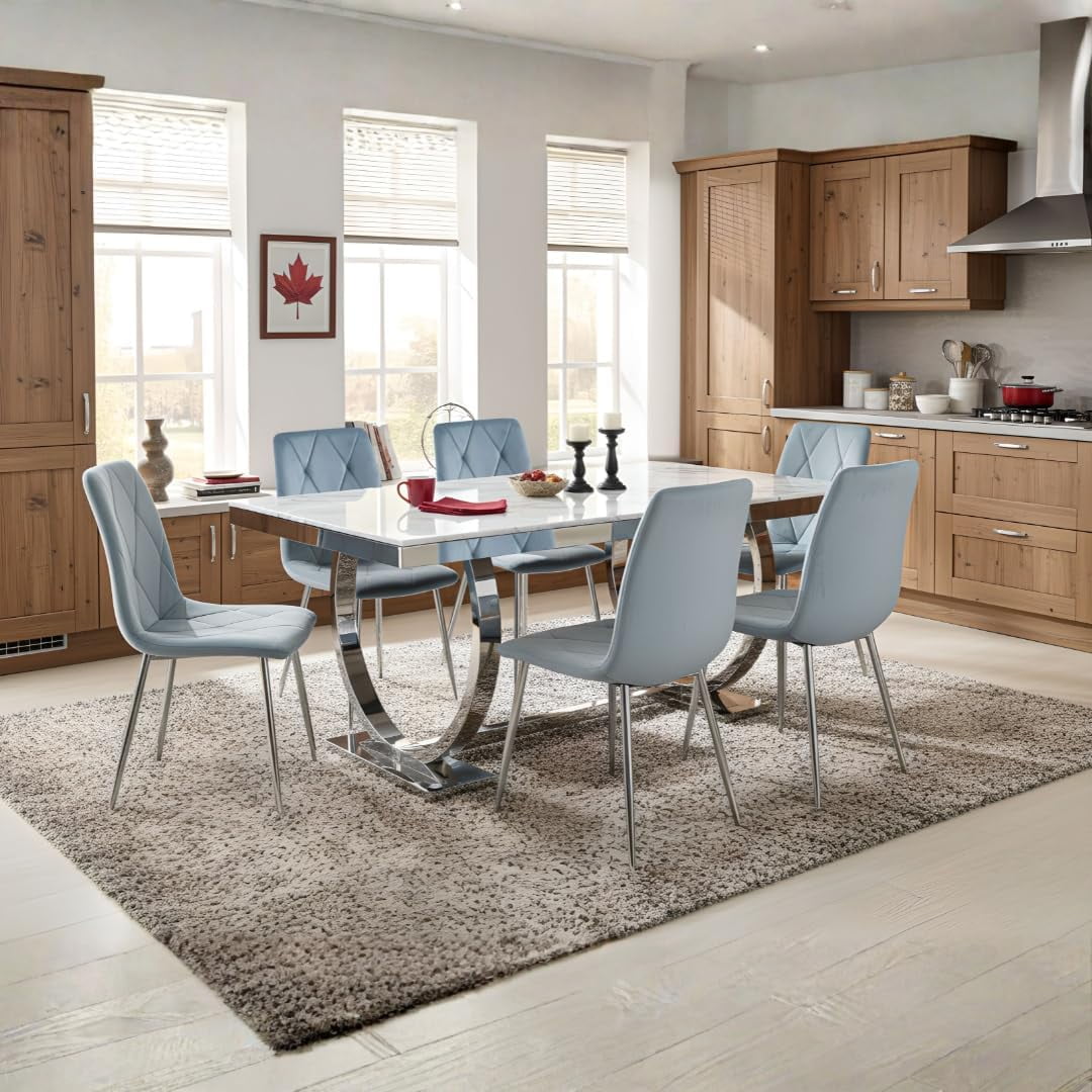 Click here for Queensons Bombay Dining Chair Grey Chrome (Set Of... prices