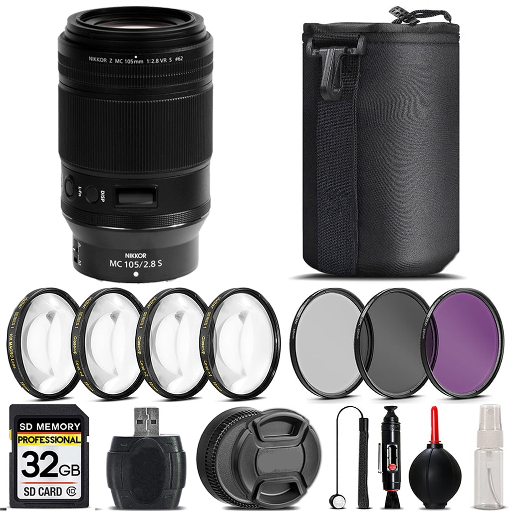 Nikon NIKKOR Z MC 105mm f/2.8 VR S Macro Lens + 4PC Macro Kit + UV, CPL ...
